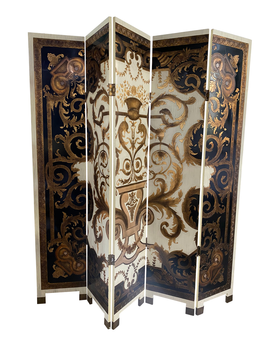 Italian Mid-Century Ornate 5-Panel Screen – Sherrill Canet Interiors
